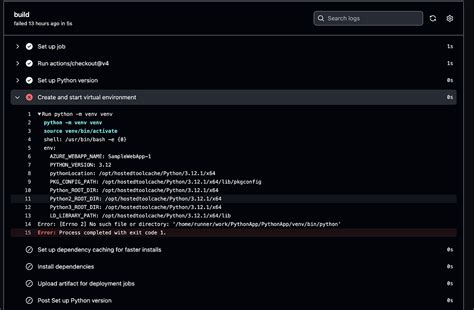 Build Error When Deploying Python To Azure Web App Linux Using Github Actions By Faiyaz