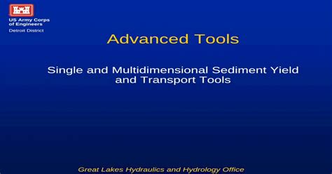 Pdf Single And Multidimensional Sediment Yield And Transport Tools · Urban Development Issues