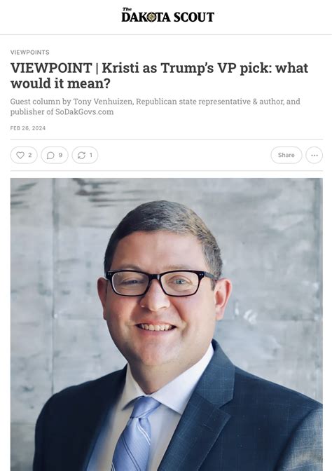 “the Dakota Scout” Features Vp Post Sodak Governors