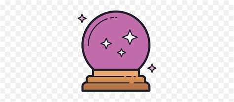 Magic Crystal Ball Icon In Color Hand Drawn Style Crystal Ball