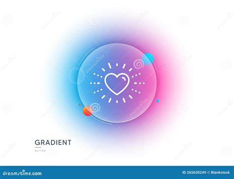 Heart Line Icon Love Emotion Sign Gradient Blur Button Vector Stock Vector Illustration Of