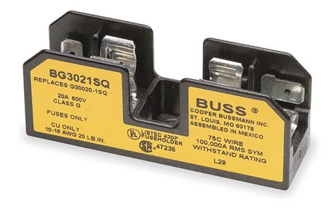 BUSSMANN Fuse Block Fits Industrial Fuse Type Poles A V AC V DC DP BG SQ