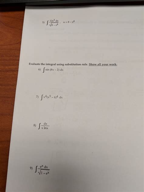 solved substitution rule t name 1 fill in the blank no