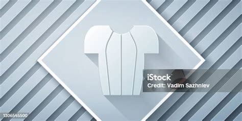 회색 배경에 격리 된 사이클링 티셔츠 아이콘을 종이 잘라 사이클링 저지 자전거 의류 종이 아트 스타일 벡터 Championship에 대한 스톡 벡터 아트 및 기타 이미지