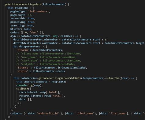 Server Side Processing On Change Event Of Angular2 DataTables Forums