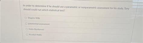 Solved A Statistical Technique That Tests For Statistical