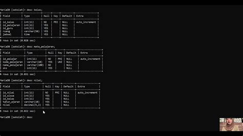 Membuat Database Menggunakan Cmddatabasesekolah Youtube