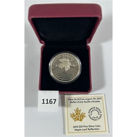 2015 Cdn 20 Silver Coin Maple Leaf Reflection