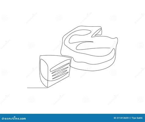 Continuous Line Drawing Of Slice Of Cake One Line Of Slice Cake Cake