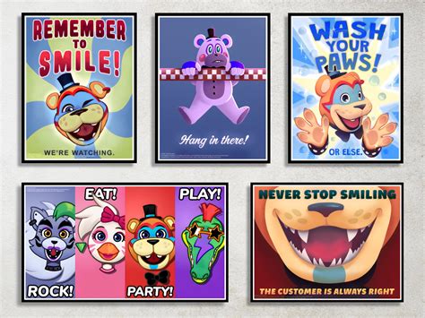 Five Nights At Freddys Poster Fnaf Security Breach Printable Game Digital Download Poster