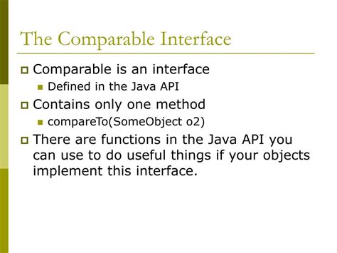 Ppt Comparable And Comparator Interfaces Powerpoint Presentation