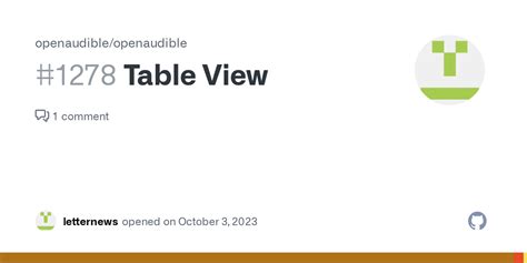 Table View · Issue 1278 · Openaudibleopenaudible · Github