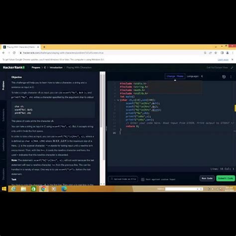 Sangamithra R On Linkedin 100daysofcodingchallenge Day2 Hackerrank Clanguage Character