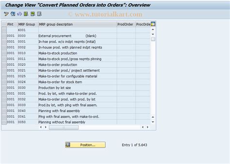 OMIS SAP Tcode Convert Planned Order Production Order