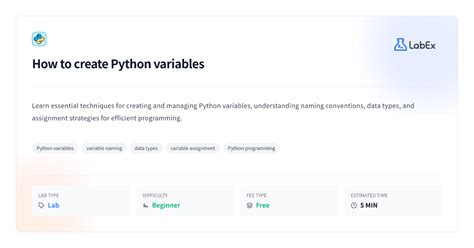 How To Create Python Variables Labex