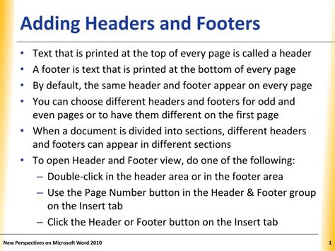 PPT Mastering Headers And Footers In Word PowerPoint Presentation ID