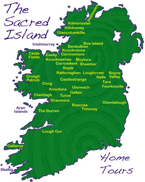 Map Of Sacred Sites Of Ireland Many Dating From 6 000 Years Ago When A