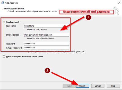 how to create new outlook profile support desk
