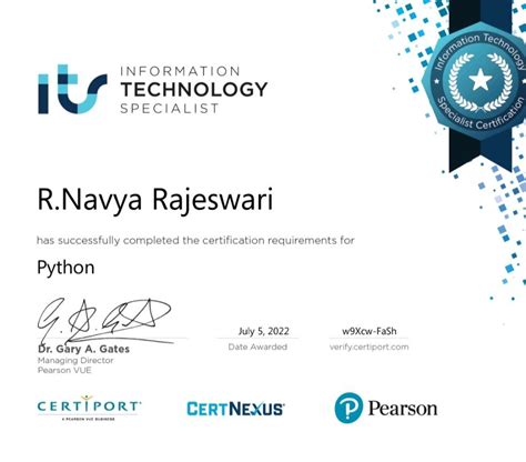 Navya Rajeswari On Linkedin Happy To Share My Python It Specialist