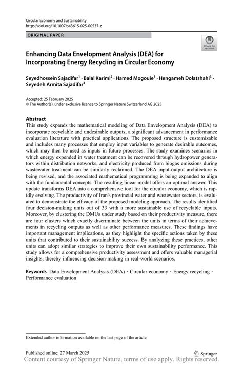 Enhancing Data Envelopment Analysis Dea For Incorporating Energy