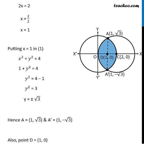 Question Find Area Enclosed Between Two Circles X Y