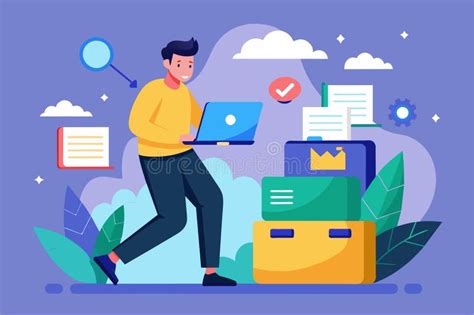 A Man Engages In Uploading Files While Handling Digital Organization A Man Engages In Uploading Files While Handling Digital Organization