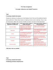 Week 6 Pre Class Assignment Doc Pre Class Assignment Concepts Adherence And Health Promotion