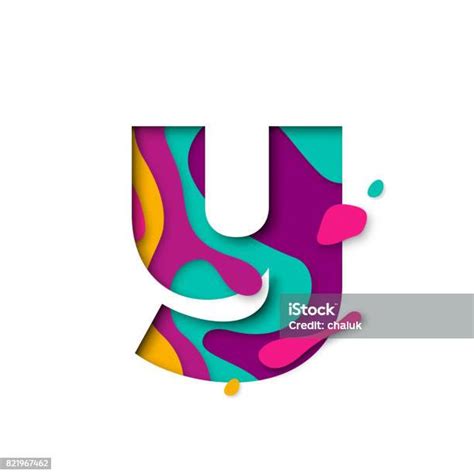 종이 잘라 편지 Y 사실적 3d 멀티 레이어 Papercut 절연 흰색 배경 0명에 대한 스톡 벡터 아트 및 기타 이미지 0명 3차원 형태 그림자 Istock