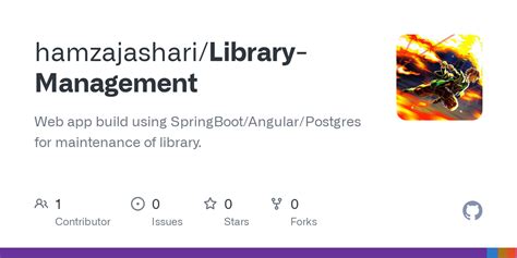 github hamzajashari library management web app build using