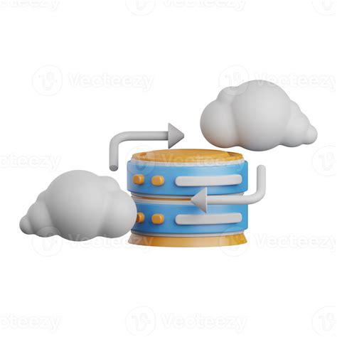D Rendering Cloud Database Isolated Useful For Cloud Network Computing Technology Database