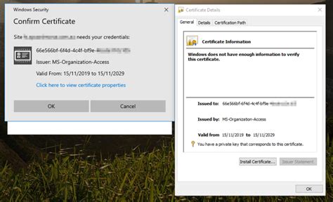 adfs certificate prompt in browsers when authenticating windows