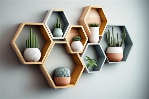 Premium Ai Image Hexagon Copy Shelf Space Hexagon Hexagon