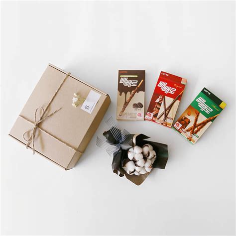 빼빼로데이 선물 목화 꽃다발 And 빼빼로3개 포장 Set 감도 깊은 취향 셀렉트샵 29cm