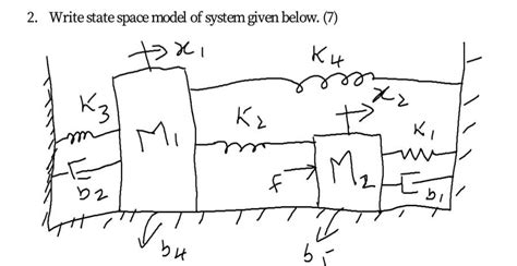 Solved 2 Write State Space Model Of System Given Below 7