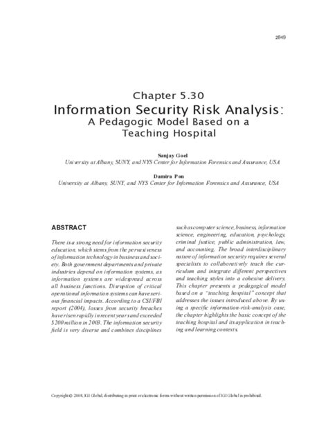 pdf information security risk analysis damira pon
