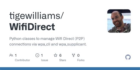 Github Tigewilliamswifidirect Python Classes To Manage Wifi Direct P2p Connections Via Wpa