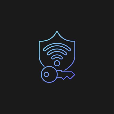 protected wifi password gradient vector icon for dark theme internet