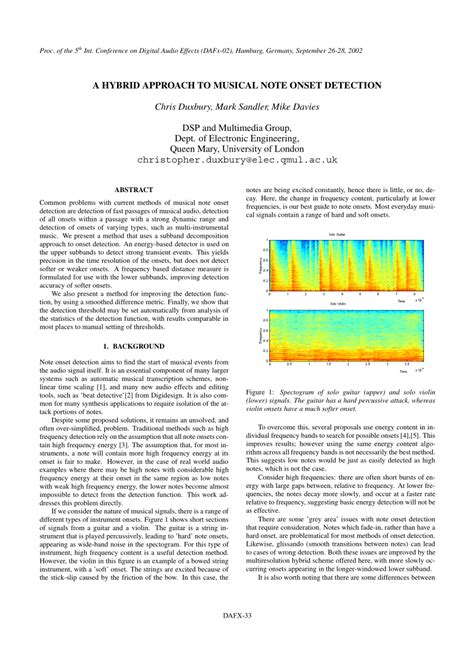 Pdf A Hybrid Approach To Musical Note Onset Detection