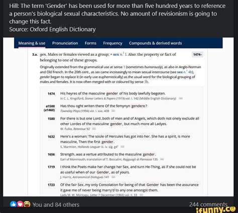 He Term Gender Has Been Used For More Than Five Hundred Years To