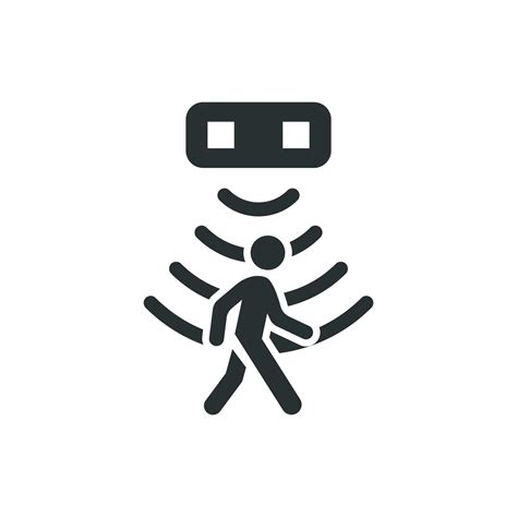 Motion Sensor Icon In Flat Style Sensor Waves With Man Vector Illustration On White Isolated