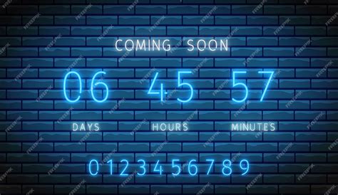 Premium Vector Neon Countdown Timer Clock Counter Illustration