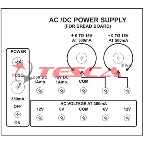 Ac Dc Power Supply For Breadboard Compact Lab Tool Tesca