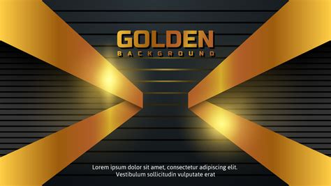 Abstract Golden Background With Metal Stripes Overlapping Layer
