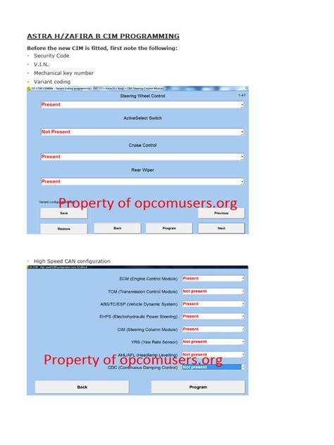 Astra H And Zafira B Cim Programming Pdf Business Technology
