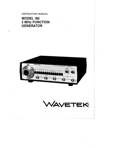 Wavetek 182 Service Manual