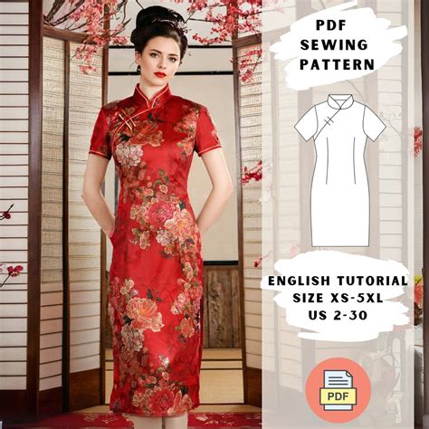 Cheongsam Dress Sewing Pattern Pdf Chinese Qipao Sewing Pattern