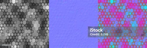 Random Height Hexagon High Quality Seamless Tiled Texture Height Map