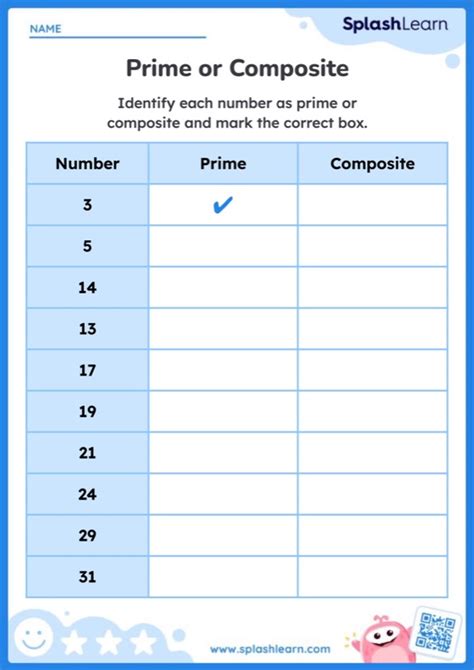 Prime And Composite Numbers Worksheets Free Printable Splashlearn