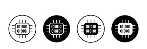 Computation Icon Set Cloud Server Processor Vector Image