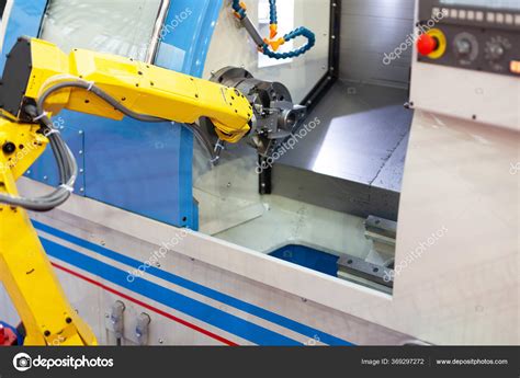 Robotic Arm Cnc Lathe Machine Stock Photo By Macor